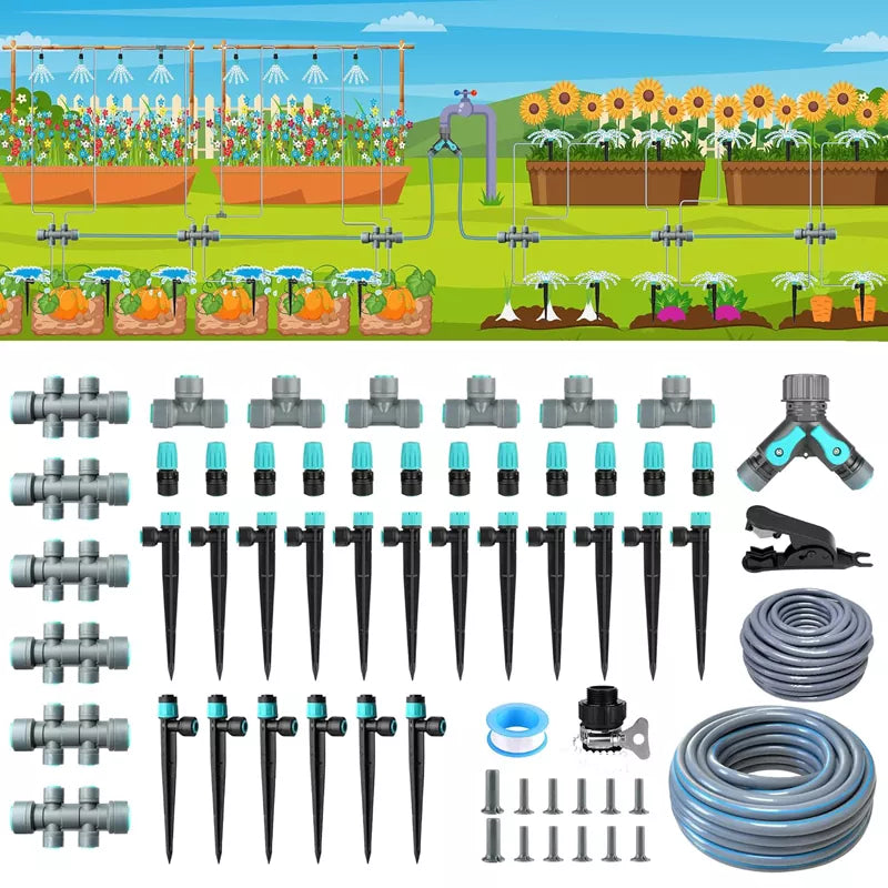 230 FT Drip Irrigation System Kit with Quick-Connect System